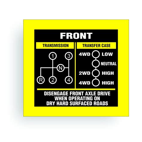 Shift Pattern Decal Sticker Or Dash Plate Plaque Of Transmission Transfer Case Restore Military