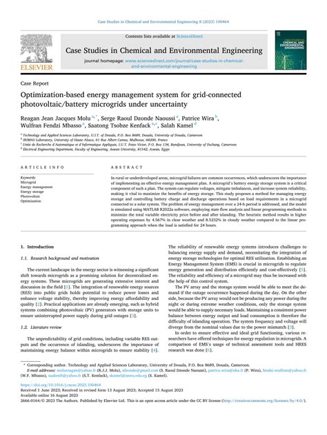 Pdf Optimization Based Energy Management System For Grid Connected Photovoltaicbattery