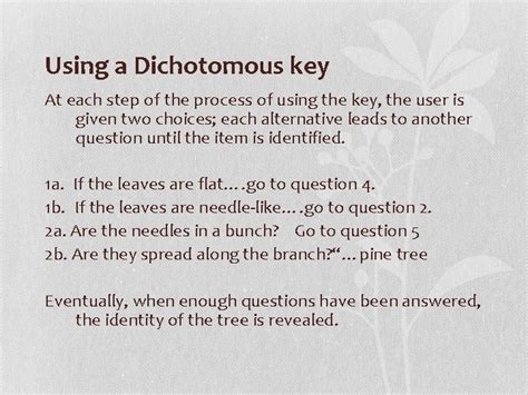 DICHOTOMOUS KEYS Introduction A Dichotomous Key Is A
