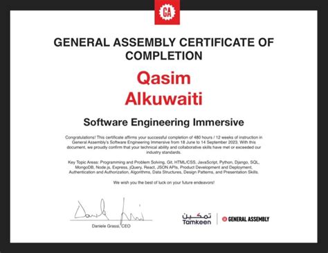 Qasim Alkuwaiti On Linkedin Softwareengineering Generalassembly Certificatecomplete 10