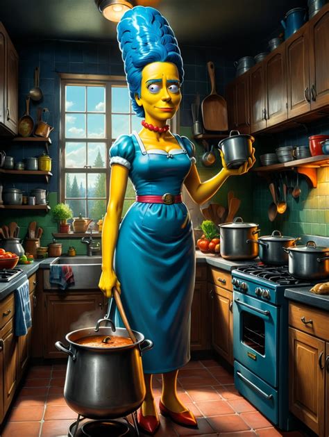 Premium Free Ai Images Marge Simpson Drawn By Matt Groening Standing