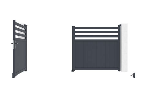 Adjustable Swing Gate Width 34m Nevis H160cm Gray Aluminum Casanoov