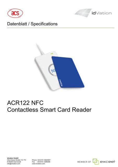 ACR NFC Contactless Smart Card Reader ID System SRL