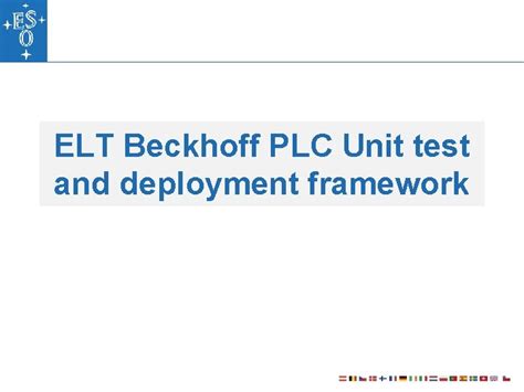 elt beckhoff plc unit test and deployment framework