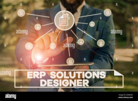 Handwriting Text Writing Erp Solutions Designer Conceptual Photo