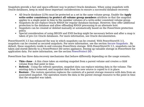 Snapshots And Recoveries With Oracle Dell Powerstore Oracle Best Practices Dell