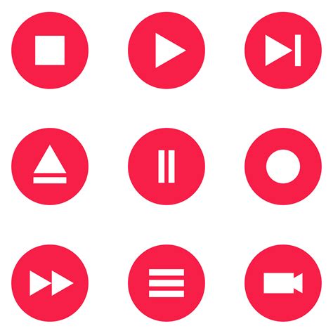 Media Player Buttons Icon Set Multimedia And Audio Icons Set Set Of Media Player Black Button