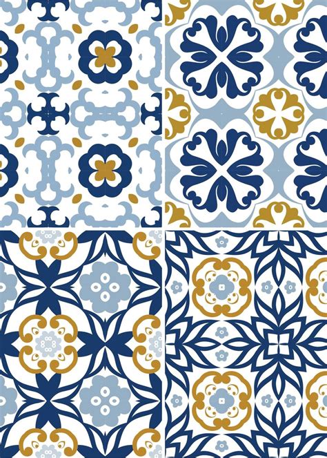 Mediterranean Blue Tile 51 Poster By Aloke Design Displate