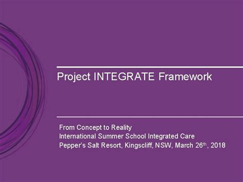 Project Integrate Framework From Concept To Reality International