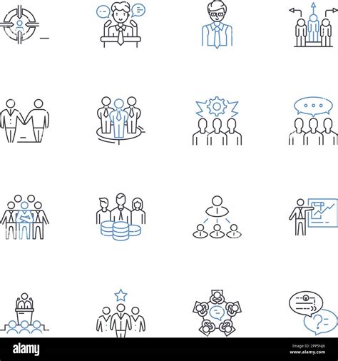 Industry Roundtable Line Icons Collection Collaboration Nerking