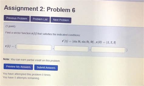 solved assignment 2 problem 6 previous problem problem list