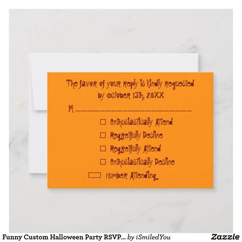 Funny Custom Halloween Party RSVP Invitation Card Zazzle Invitation