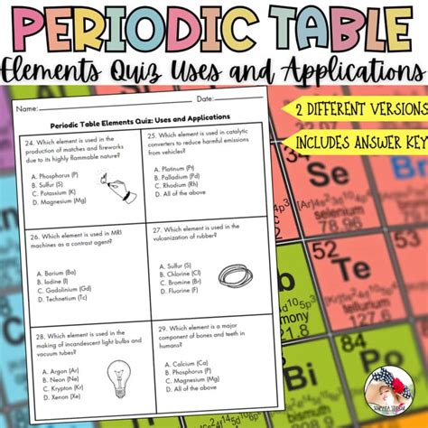Periodic Table Elements Quiz Uses And Applications By Soumara Siddiqui