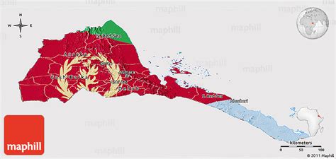 Flag Panoramic Map Of Eritrea