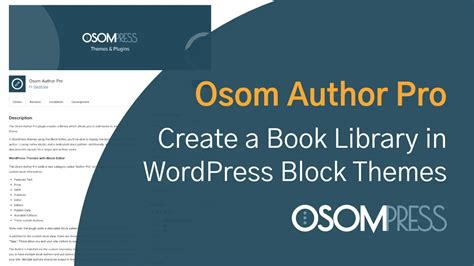 Create Your Own Book Library In A WordPress Block Theme OsomPress