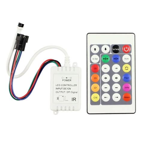 WS B LED Light Strip Kit DC V RGB Controller Set With Key IR Remote For IC