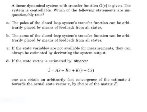 solved a linear dynamical system with transfer function g 8