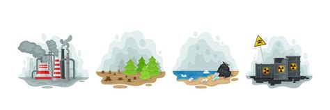 Environmental Issue And Ecological Problem Scene Vector Image
