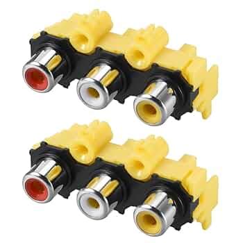 Rca Connectors 3 X 1 Rca Pcb Panel Mount Socket Female Jack Audio Video