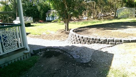 Domestic Landscape Link Block Retaining Wall Stairs Drainage