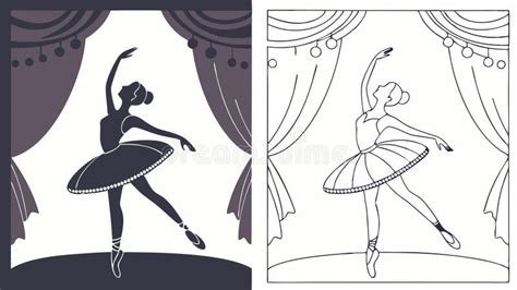 Ballet Dancers Silhouettes Graceful Dance And Performance Art And Ballet Posture Vector Design