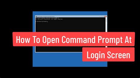 How To Open Command Prompt At Login Screen How To Use Cmd Before