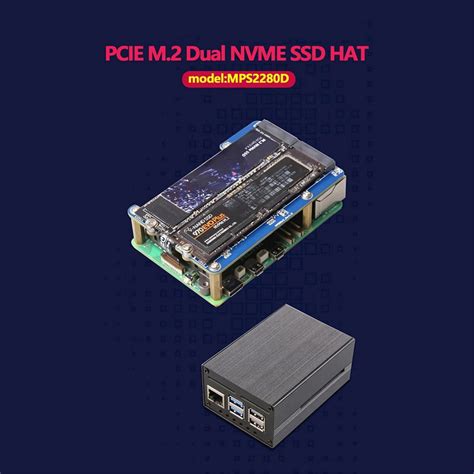 Mps2280dкорпусвентилятор охлаждения Pi5 для Raspberry Pi 5 Dual Nvme