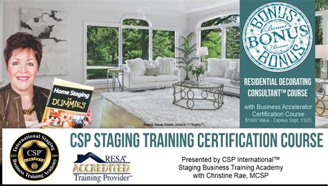 Csp® Staging Certification Virtual Classroom 8 Sessions Csp Intl Certified Staging Courses
