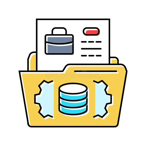 Data Governance Business Process Color Icon Vector Illustration Stock Illustration