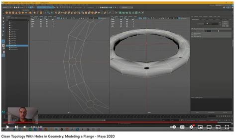 Clean Topology With Holes In Geometry Modeling A Flange Maya Topology Geometry Maya