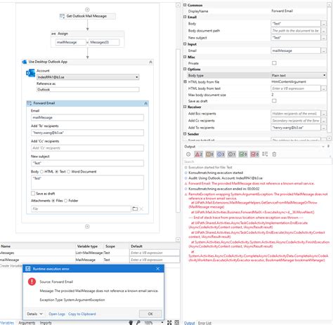 Forwarding Outlook Messages Gives Error Activities Uipath Community Forum