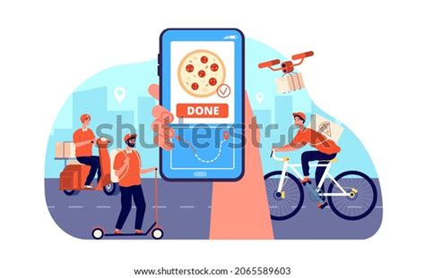 온라인 음식 배달레스토랑 주문 서비스 슈퍼마켓 스톡 일러스트 2065589603 Shutterstock