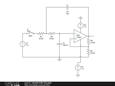 Second Order Low Pass Circuitlab