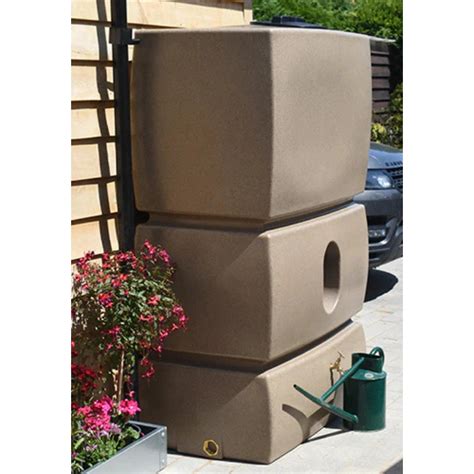 2 X 1500 Litre Water Butt Twin Pack Linked Sandstone Aquatic Living