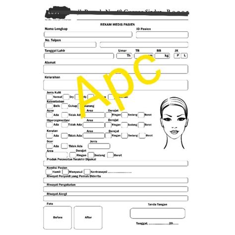 Jual Kartu Rekam Medis Klinik Kecantikan Dll Shopee Indonesia