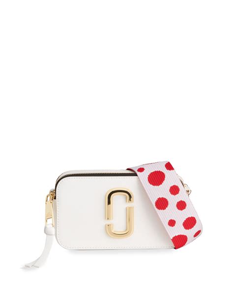 the marc jacobs snapshot split crossbody bag w polka dot web strap