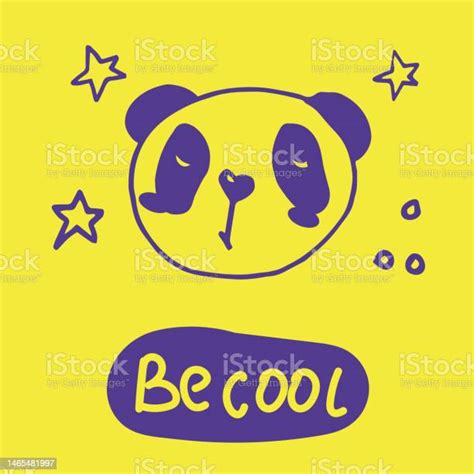 팬더 벡터 프린트 베이비 샤워 카드 텍스트 Be Cool 만화 일러스트 인사말 카드 생일 포스터 또는 배너에 대 한 어린이 카드