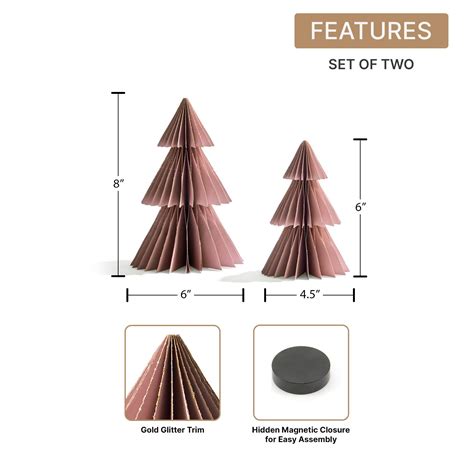 Paper Christmas Tree Decor 2 Pack Honeycomb Paper Trees