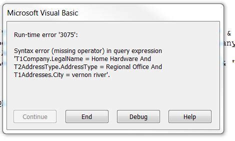 Where With And Clause Sql Access Vba Stack Overflow