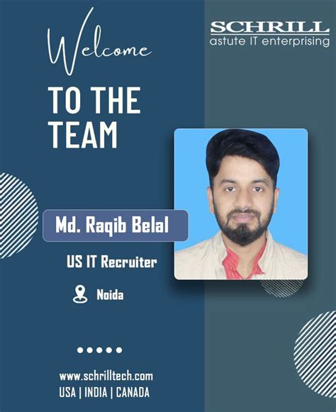 Schrill Technologies Inc On Linkedin Usittrecruiter Newjoinee Welcome