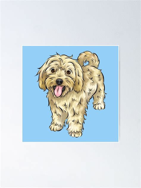 Cute Cavapoo Cream Yellow Cute Dog Art Poster For Sale By