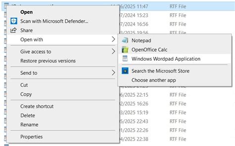 why can t i set wordpad as default app for opening rtf files solved