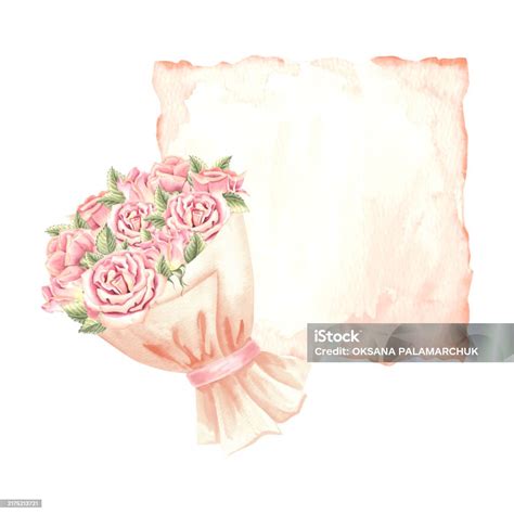 장미 꽃의 꽃다발로 장식 된 오래된 종이 장 양피지 페이지 손으로 그린 수채화 그림이 분리되어 있습니다 로맨틱한 러브레터 카드 초대장을 위한 사본 공간이 있는 빈티지