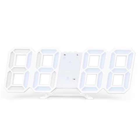 3D LED Digital Clock Wall Deco Glowing Night Mode Adjustable Electronic ...