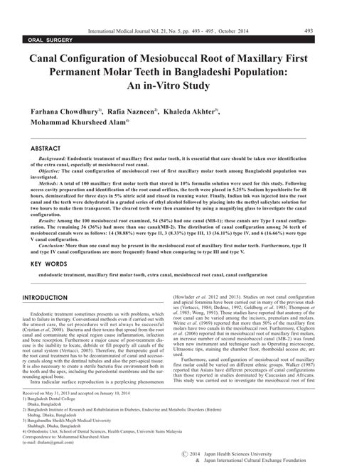 Pdf Canal Configuration Of Mesiobuccal Root Of Maxillary First