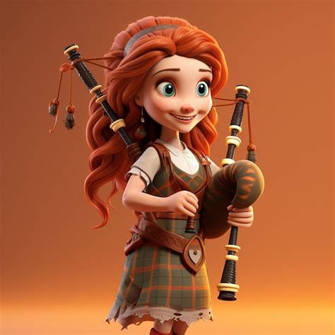 Premium Ai Image Cartoon Bagpipe 3d