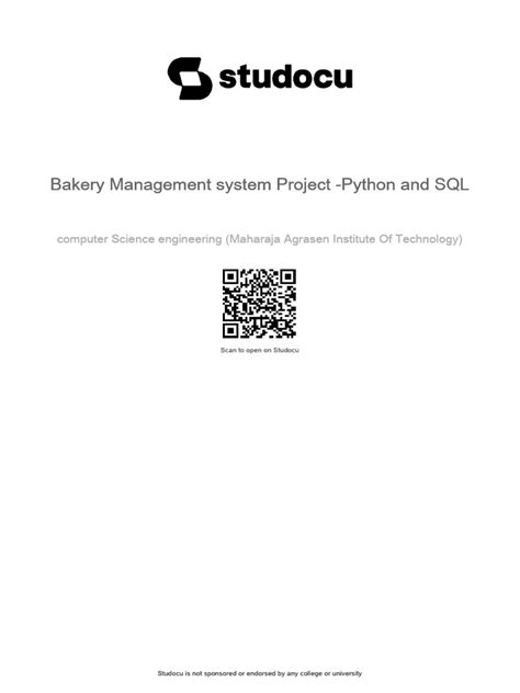 Bakery Management System In Python Pdf Software Databases