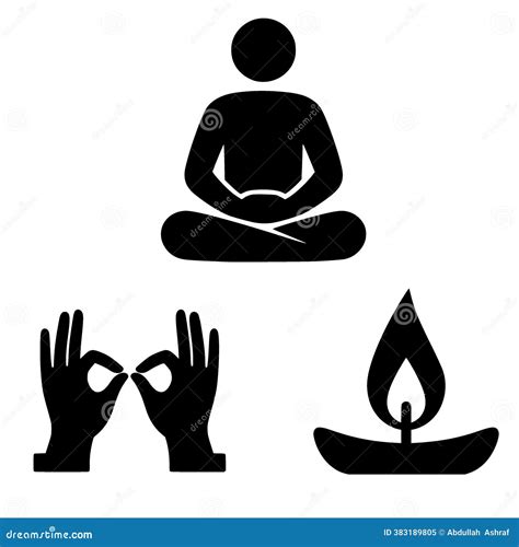Mindful Meditation And Focus Symbols Vector Icon Set Royalty Free Stock