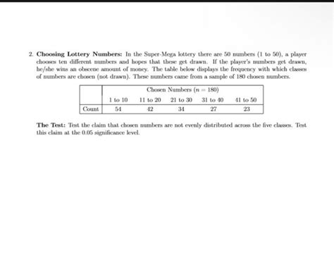 Solved 2 Choosing Lottery Numbers In The Super Mega