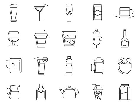 20 Beverages Vector Icons